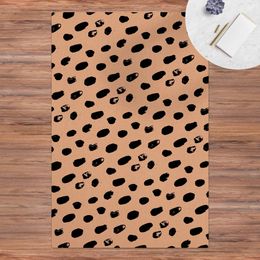 Bilderwelten Kork-Teppich modern schwarz Korkmatte - Gezeichnete dicke Pinselstriche - Punkte Wohnzimmer Schlafzimmer