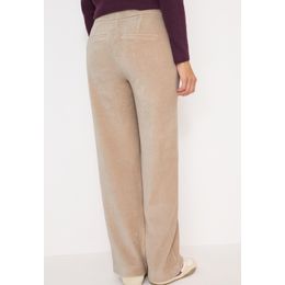 Cecil Damen Cordhose "NEELE", beige, Gr. L, unifarben, Web, Obermaterial: 65% Baumwolle, 33% Polyester, 2% Elasthan. Futter: 100% Baumwolle, Hosen,