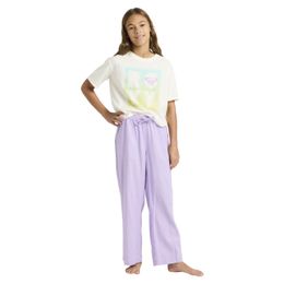Outdoorhose Roxy "Lekeitio Break", Kinder, Gr. 12(148-156cm), crocus petal, Obermaterial: 55% Leinen, 45% Viskose;, Hosen Outdoorhose