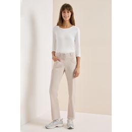 Cecil Damen Culotte, beige, Gr. 29, unifarben, Web, 96% Baumwolle, 4% Elasthan, Hosen, High Waist