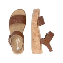 Remonte Damen Keilsandalette "Remonte Sandalen Lederimitat", Gr. 42braun, Lederimitat, Schuhe