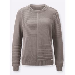 Casual Looks Damen Strickpullover "Pullover", grau, Gr. 36, unifarben, 50% Baumwolle, 50% Polyacryl, Pullover