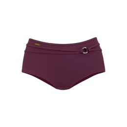 Lascana Damen Bikini-Hotpants "Italy", rot, Gr. 44, unifarben, Microfaser, Microfaser, Polyamid, Badehosen, mit Zierg&uuml;rtel