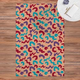 Bilderwelten Kork-Teppich Illustration violett Korkmatte - Dicke Pinselstriche Korallenriff - Geometrisch Wohnzimmer Schlafzimmer