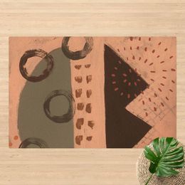 Bilderwelten Kork-Teppich Abstrakt gr&uuml;n originell Korkmatte - Karneval der Formen in Petrol III - Deko Wohnzimmer Schlafzimmer