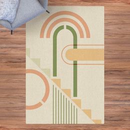 Bilderwelten Kork-Teppich Abstrakt gr&uuml;n Korkmatte - Bauhaus Dessau - Geometrisch Wohnzimmer Schlafzimmer