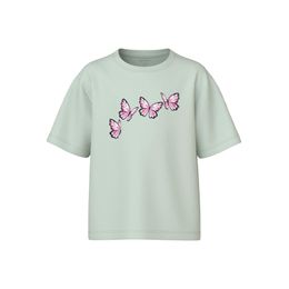 name it T-Shirt M&auml;dchen Gr&ouml;&szlig;e 134/140 mint / pink / schwarz