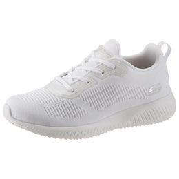 Skechers Damen Sneaker "Bobs Squad - Tough Talk", Gr. 42, wei&szlig;, Synthetik, Textil, Schuhe, Freizeitschuh, Halbschuh, Schn&uuml;rschuh mit Skech-Knit