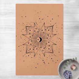 Bilderwelten Kork-Teppich Vintage schwarz Spirituell Korkmatte - Astrologie Mond Magie Schwarz - Himmel Wohnzimmer Schlafzimmer
