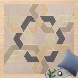 Kork-Teppich - Zartes Orientalisches Sternenmuster - Abstrakt beige originell Korkmatte Geometrisch Wohnzimmer Schlafzimmer