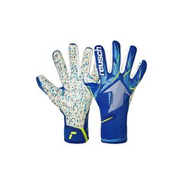 Reusch Kinder Torwarthandschuhe "Fastgrip Fusion Junior", blau, Gr. 6, 57% Latex, 35% Polyester, 6% Lederimitat, 2% Polyamid, Handschuhe, mit starkem