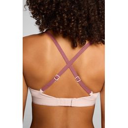 Puma Damen Bralette "Puma WOMEN COTTON TRIANGLE BRALETTE 1P", Gr. XL, rosa, Jersey, Obermaterial: 88% Baumwolle, 12% Elasthan, BHs, herausnehmbare