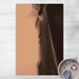 Bilderwelten Kork-Teppich Abstrakt schwarz Korkmatte - Abstrakte Punktlandschaft Atlas - Punkte Wohnzimmer Schlafzimmer