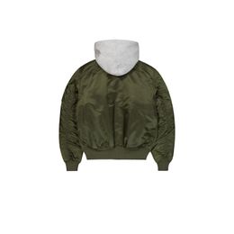 Herren Bomberjacke "MA-1 D-Tec", gr&uuml;n, Gr. L, Alpha Industries, Obermaterial: 100% Nylon, Futter: 100% Nylon, Kapuze: 75% Baumwolle, 25% Polyester,