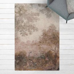 Kork-Teppich - Versteckter Wald am Horizont - modern petrol originell Fliesenoptik Geometrisch Wohnzimmer Schlafzimmer