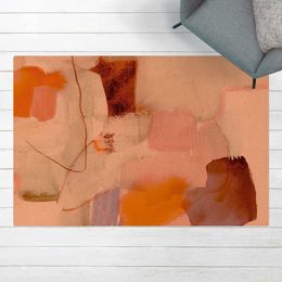 Bilderwelten Kork-Teppich Abstrakt orange originell Korkmatte - Ravel I - Deko Wohnzimmer Schlafzimmer