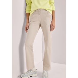 Cecil Damen Culotte, beige, Gr. 32, unifarben, Web, 96% Baumwolle, 4% Elasthan, Hosen, High Waist