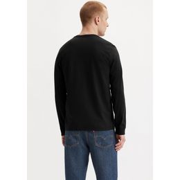 Levi's LEVI'S Herren Langarmshirt, schwarz, Gr. S, bestickt, unifarben, Jersey, Obermaterial: 100% Baumwolle, Shirts, mit Logo-Applikation