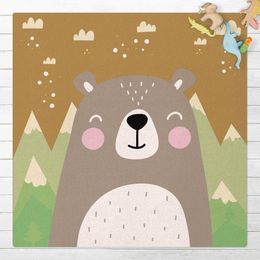 Kork-Teppich - B&auml;rchen - Illustration braun Tiere Korkmatte B&auml;r Kinderzimmer Baby M&auml;dchen Jungen
