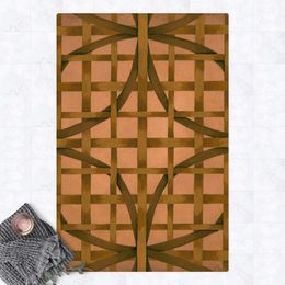 Kork-Teppich - Lichtspielband Gr&uuml;n - Illustration gr&uuml;n Aquarell Geometrisch Wohnzimmer Schlafzimmer
