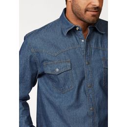 Arizona Herren Jeanshemd, blau, Basic, Gr. 41, unifarben, Jeans, Obermaterial: 100% Baumwolle, Hemden, Western Stil