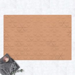 Bilderwelten Kork-Teppich Abstrakt weiss 3D-Effekt - Abstrakte Dreiecke in 3D - Geometrisch Wohnzimmer Schlafzimmer
