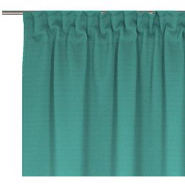 Vorhang Adam, B:142cm H:145cm, blau, Baumwolle (Bio-Baumwolle), Wohnzimmer, Gardinen, "Uni Collection, Made in Germany", Blickdichter aus 100%