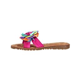 Lazamani Damen Pantolette "Lazamani Pantoletten Leder/Textil", Gr. 40fuchsia, Leder, Textil, Schuhe