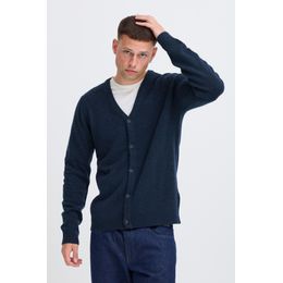 Blend Herren Strickjacke "BHBRANKO CARDIGAN KNIT", blau, Gr. L, unifarben, Strick, Obermaterial: 60% Wolle, 40% Nylon, Strickjacken, mit Knopfleiste,