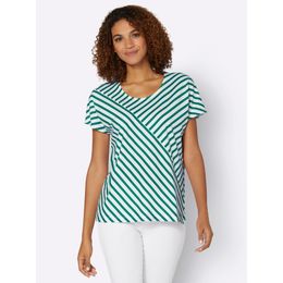 Casual Looks Damen T-Shirt "Shirt", wei&szlig;, Gr. 42, gemustert, gestreift, mehrfarbig, 50% Baumwolle, 50% Modal, Shirts