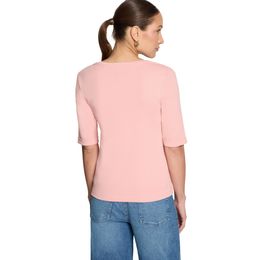 Zero Kurzarmshirt "Damen Shirt mit V-Ausschnitt"bridal rose, Basic, Gr. 36, Obermaterial: 95% Baumwolle, 5% Elasthan, Shirts, Aufschlag / Krempel