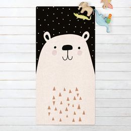 Kork-Teppich - Tierpark mit Mustern - Eisb&auml;r - Illustration schwarz Tiere Korkmatte B&auml;r Kinderzimmer Baby M&auml;dchen Jungen