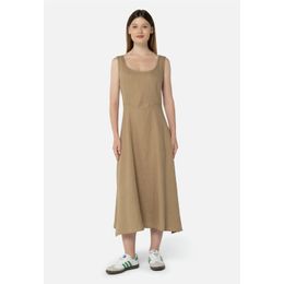 FRESHLIONS Damen Jerseykleid "Lucy", braun, Gr. XL, unifarben, 100% Leinen, Kleider, im angesagten Casual-Stil