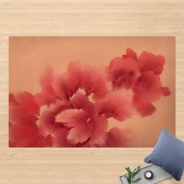 Bilderwelten Kork-Teppich modern beige Blumen Aquarell - K&uuml;nstlerische Flora I - Deko Wohnzimmer Schlafzimmer