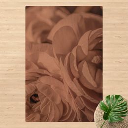Bilderwelten Kork-Teppich Motiv rosa Korkmatte - Err&ouml;tete Bl&uuml;te - Rose Wohnzimmer Schlafzimmer