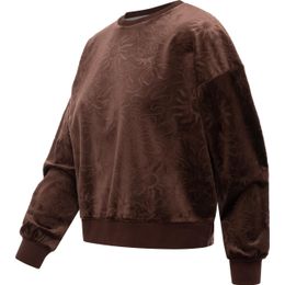 Ragwear Damen Sweater "Wuss Embossed"dunkelbraun, Gr. XXL, Material: 94% Polyester, 6% Elasthan, Sweatshirts, kuschelig weiches oversized Sweatshirt