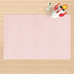 Bilderwelten Kork-Teppich Illustration rosa Korkmatte - No.YK37 ZickZack Muster Rosa - Geometrisch Kinderzimmer Baby M&auml;dchen Jungen