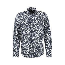 Lerros Herren Leinenhemd "Langarmhemd mit floralem Print aus Mischgewebe", blau, Gr. XXXL, 55% Leinen, 45% Baumwolle, Hemden, Baumwoll‐Leinen Mix,