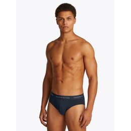 Damen Slip "3P BRIEF DTM", Tommy Hilfiger Underwear, Gr. L, blau, Jersey, Obermaterial: 95% Baumwolle, 5% Elasthan, kontrastfarbene Details,