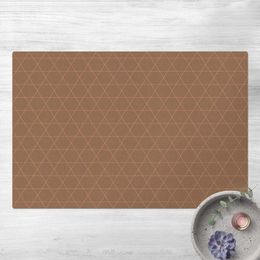 Bilderwelten Kork-Teppich modern grau Korkmatte - Einfaches Rautenmuster wei&szlig; - Geometrisch Wohnzimmer Schlafzimmer