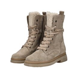 Gabor Damen Schn&uuml;rstiefelette "Gabor Stiefelette Veloursleder", Gr. 38, beige, Veloursleder, Schuhe