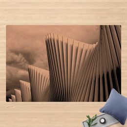 Bilderwelten Kork-Teppich Motiv schwarz weiss Stadt Korkmatte - Licht und Schatten Architektur - Architektur Wohnzimmer Schlafzimmer
