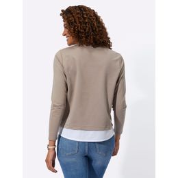 Inspirationen Damen Sweatshirt, grau, Gr. 36, bedruckt, gemustert, mehrfarbig, 50% Baumwolle, 50% Polyester, Sweatshirts