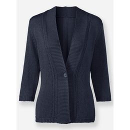 Inspirationen Damen Strickjacke, schwarz, Gr. 48, unifarben, 100% Polyacryl, Strickjacken