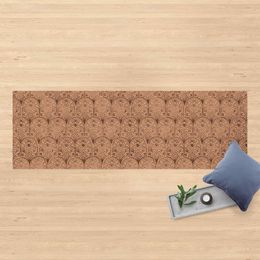 Bilderwelten Kork-Teppich Vintage braun Korkmatte - Vintage Muster Orientalische B&ouml;gen - Geometrisch Wohnzimmer Schlafzimmer