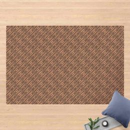 Bilderwelten Kork-Teppich Abstrakt schwarz Korkmatte - Nat&uuml;rliches Muster Bl&auml;tter Schwarz - Deko Wohnzimmer Schlafzimmer