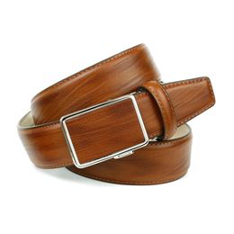 Anthoni Crown Herren Lederg&uuml;rtel, braun, Gr. 100, gemustert, Leder, G&uuml;rtel, in angesagter Cognac Farbe, Schlie&szlig;e farblich passend bezogen