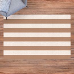 Bilderwelten Kork-Teppich Illustration grau Korkmatte - No.YK53 Querstreifen Grau Wei&szlig; - Streifen Wohnzimmer Schlafzimmer