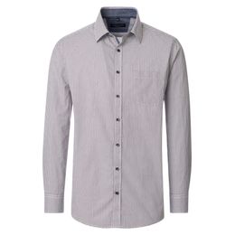 Langarmhemd Casamoda "Casamoda Freizeithemd Print", Herren, Gr. M, Normalgr&ouml;&szlig;en, grau, 100% Baumwolle, bedruckt, comfort fit, Hemden
