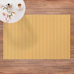 Bilderwelten Kork-Teppich Illustration gelb Korkmatte - No.YK46 Streifen Gelb Beige - Streifen Wohnzimmer Schlafzimmer